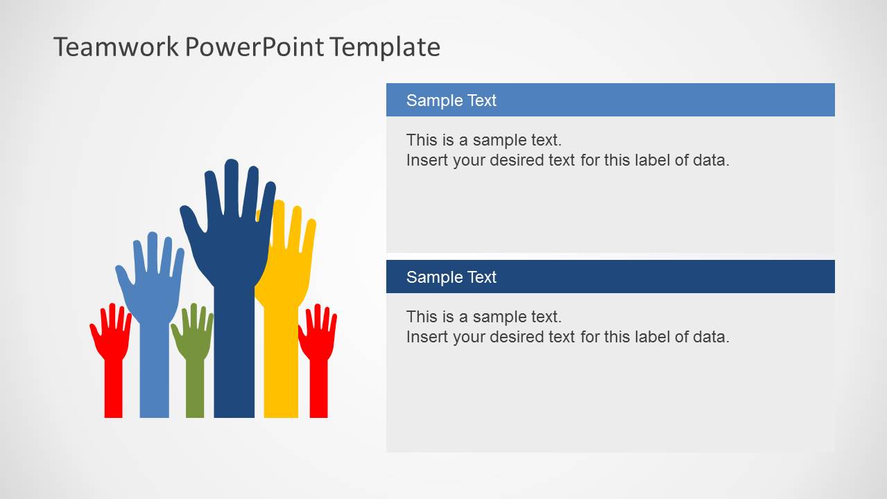 Teamwork Powerpoint Template With Hands Slide Design