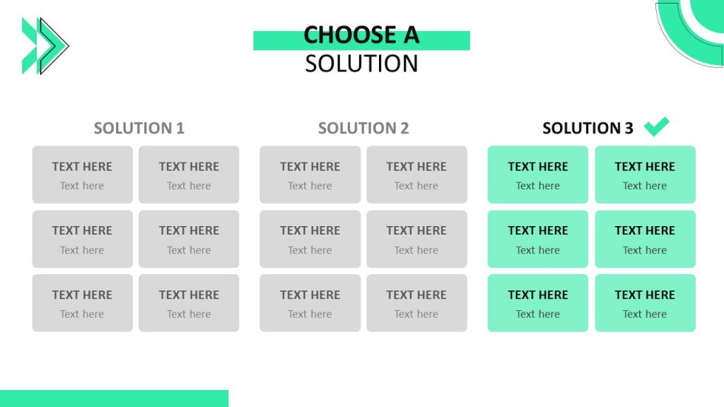 Three Comparison Tables with 3 Rows - SlideModel