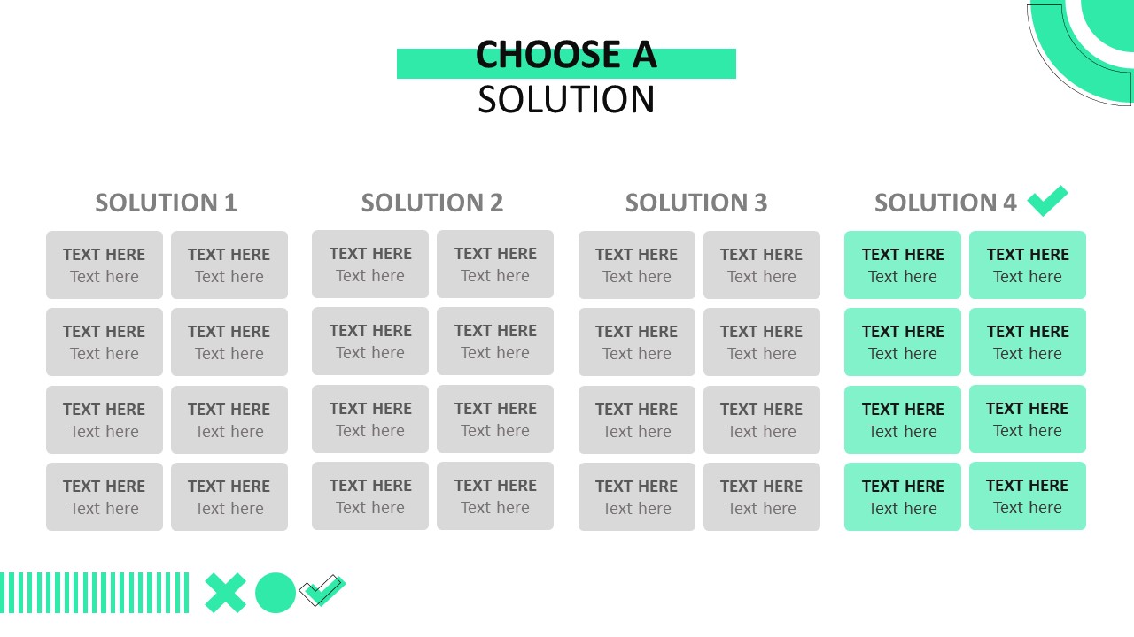 Creative Comparison Tables PowerPoint Template & Slides