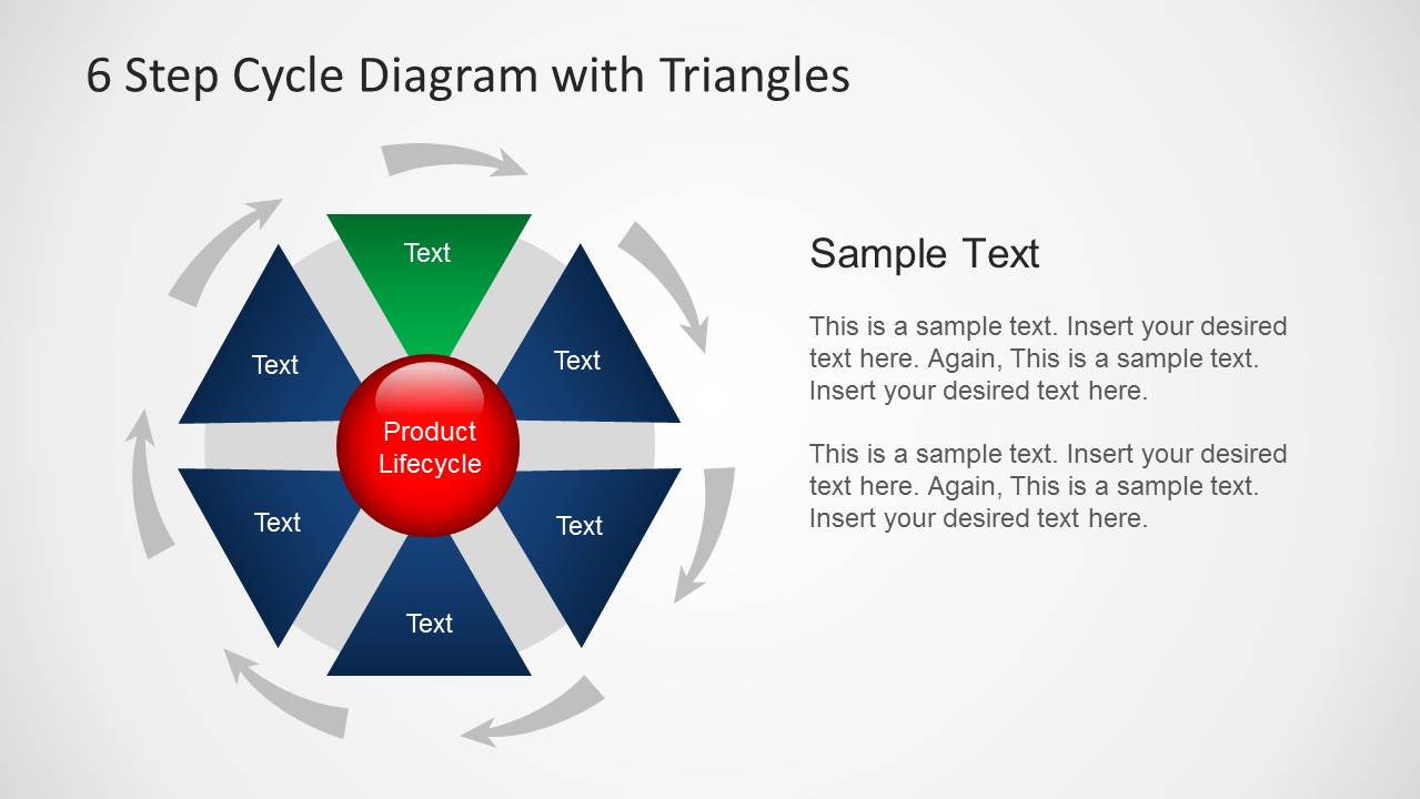 6 Step Cycle Diagram Template with Triangles for PowerPoint - SlideModel