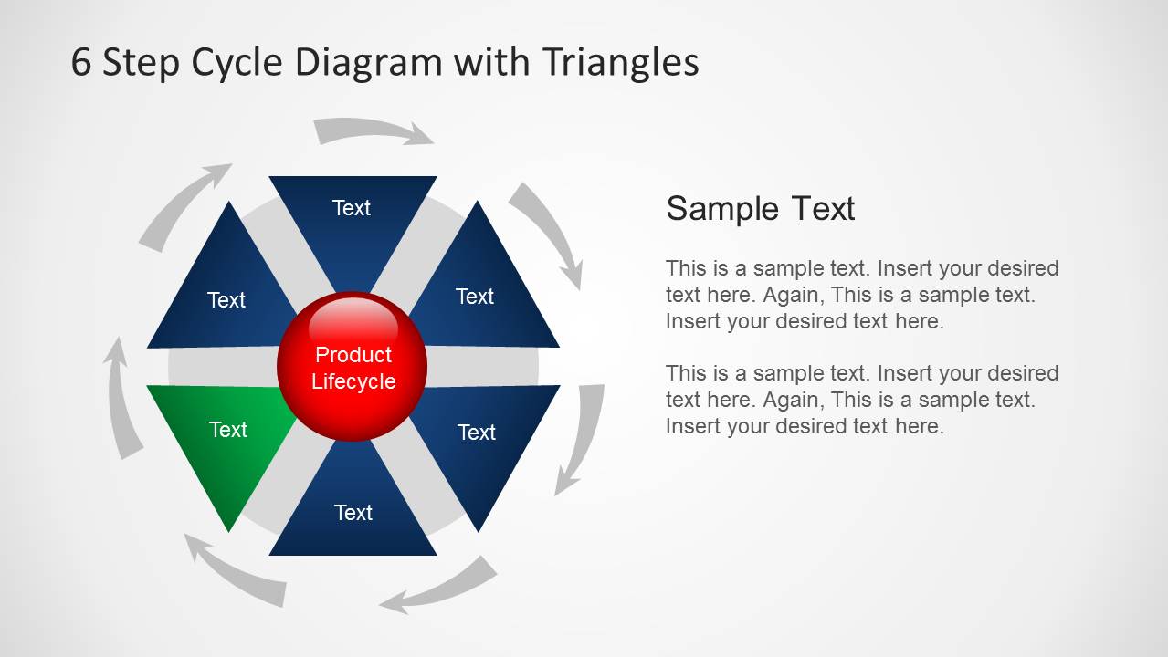 6 Step Cycle Diagram Template with Triangles for PowerPoint - SlideModel