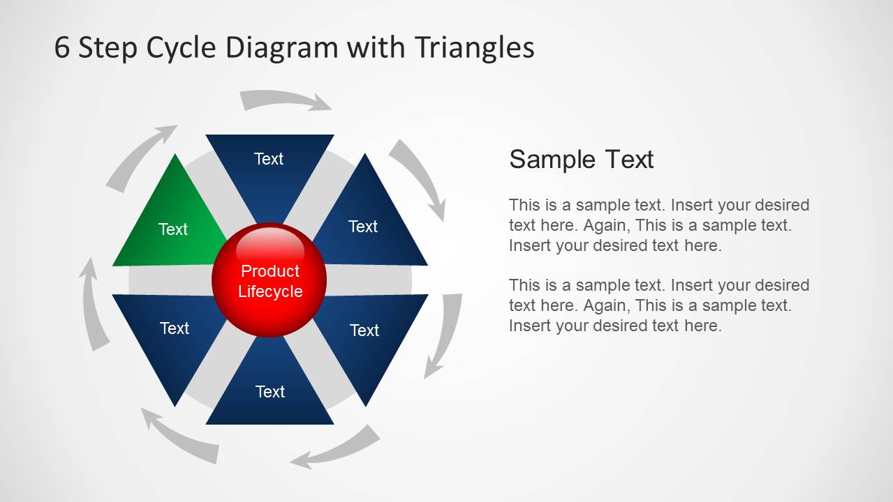 6 Step Cycle Diagram Template with Triangles for PowerPoint - SlideModel