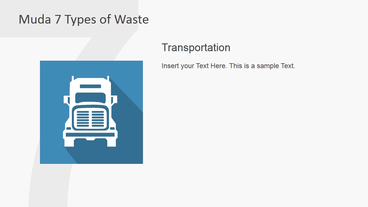 Muda 7 Types Of Waste PowerPoint Template & Slides