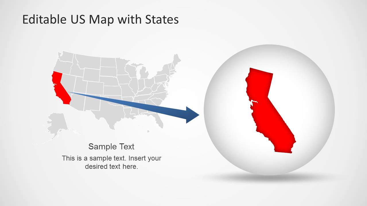 Editable US Map Template for PowerPoint with States - SlideModel