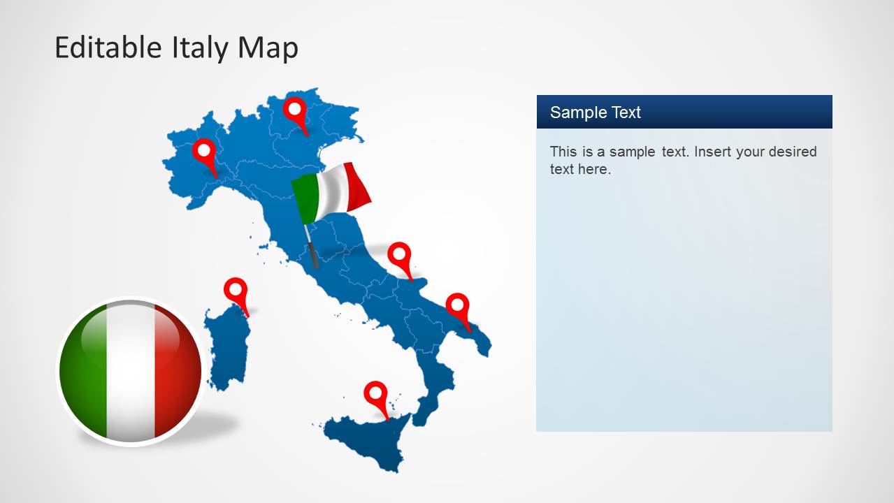 Editable Italy Map Template for PowerPoint - SlideModel