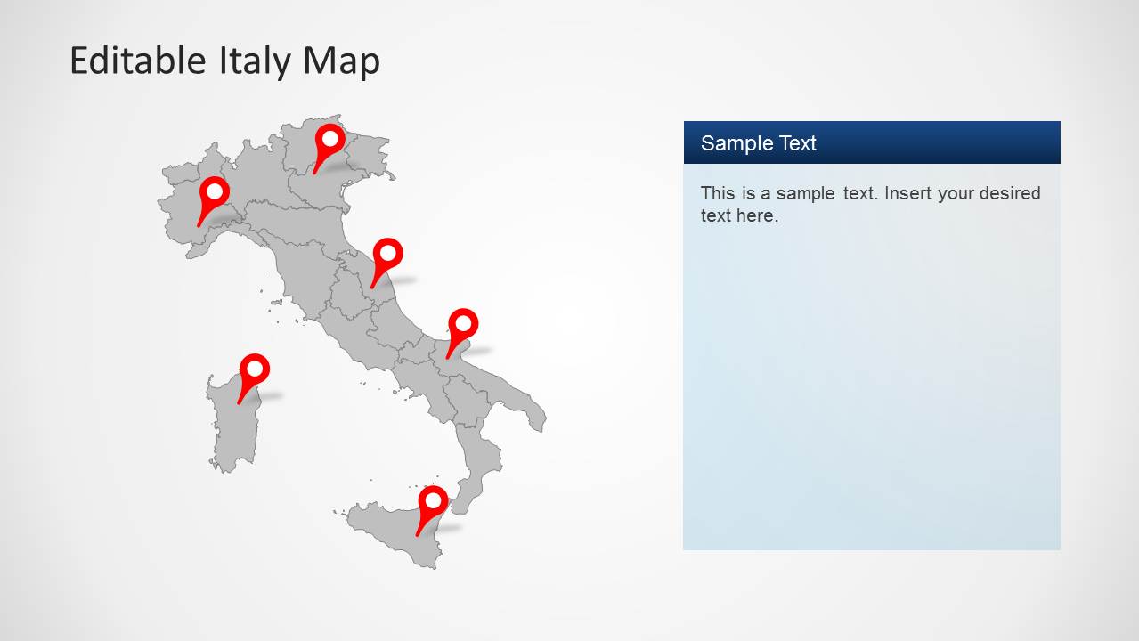 Editable Italy Map Template for PowerPoint - SlideModel