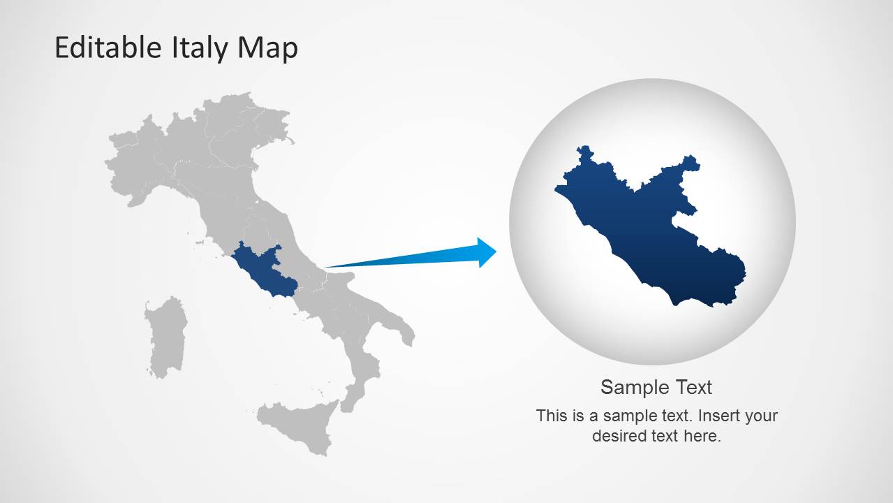 Editable Italy Map Template for PowerPoint - SlideModel