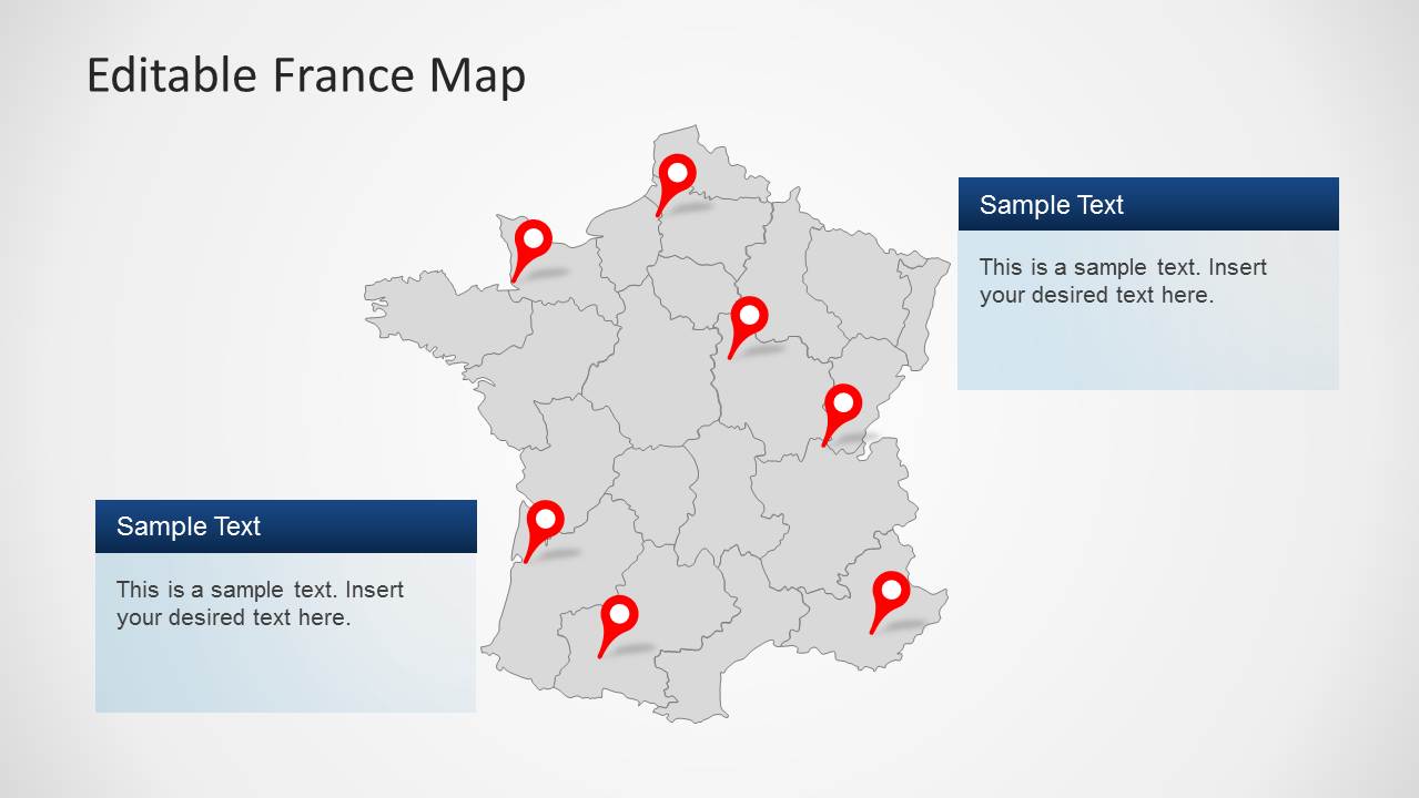 Editable France Map Template for PowerPoint - SlideModel