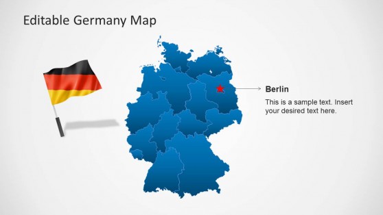 Germany PowerPoint Map with Flag Icon - SlideModel