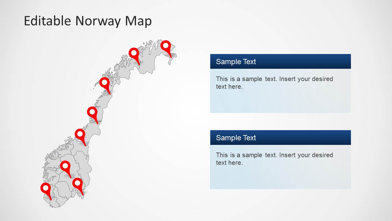 Editable Norway Map Template for PowerPoint - SlideModel