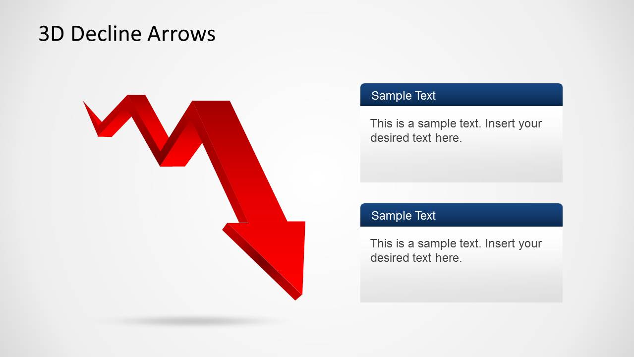 3D Decline Arrows Template for PowerPoint - SlideModel