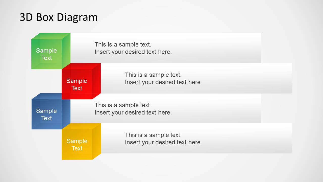 3D Box Diagrams with Text Boxes for PowerPoint - SlideModel