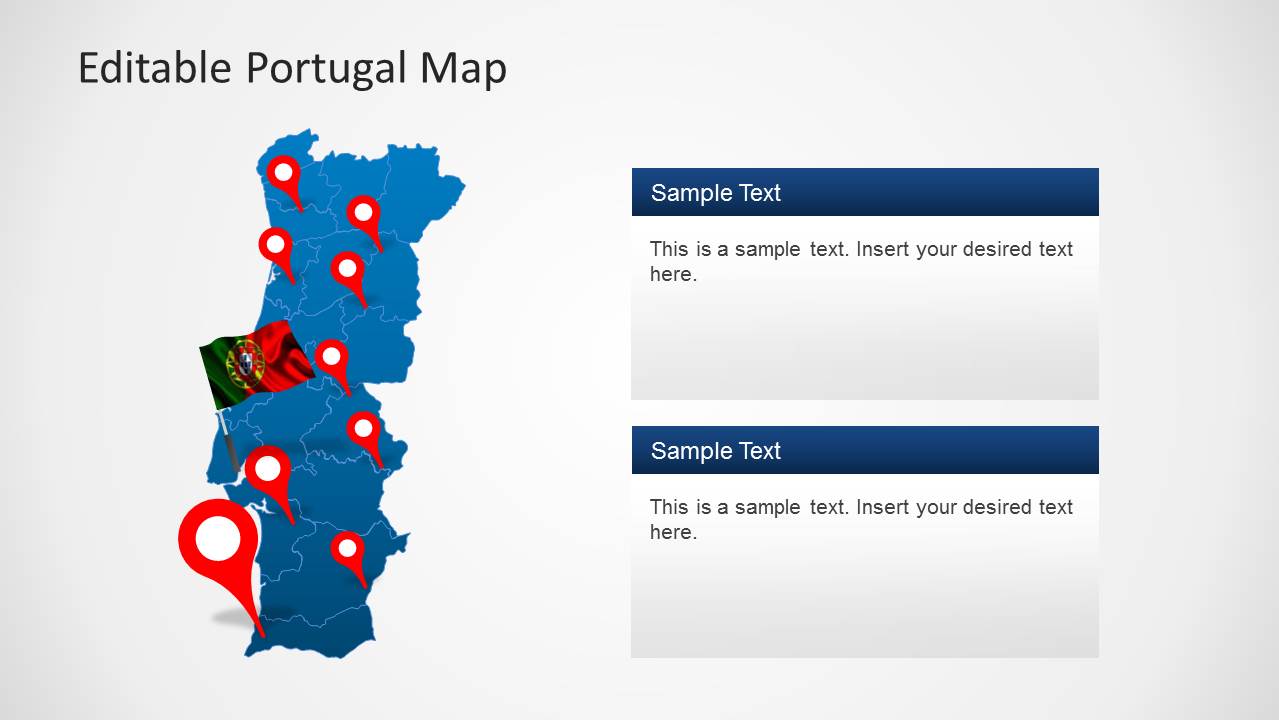 Editable Portugal Map Template for PowerPoint - SlideModel