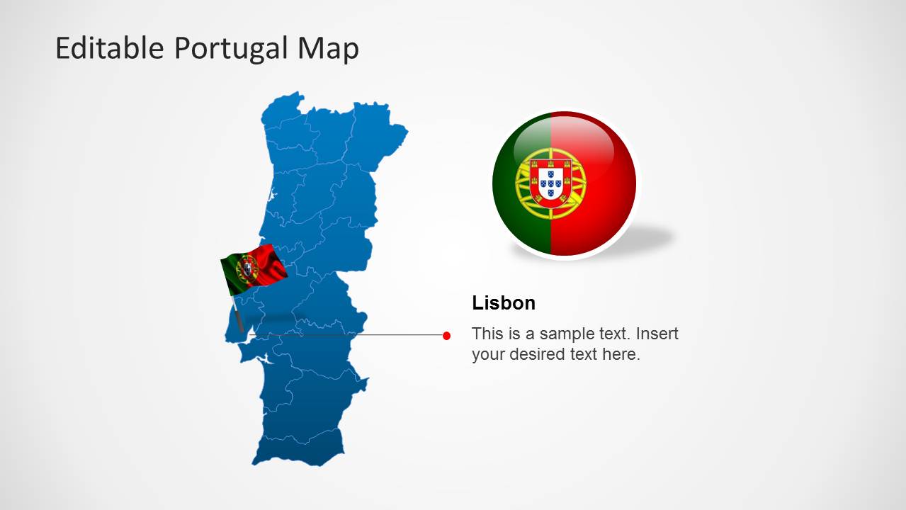 Editable Portugal Map Template for PowerPoint - SlideModel