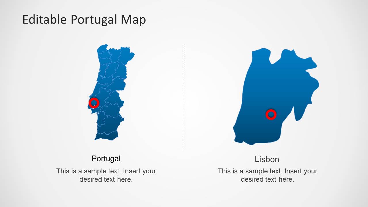 Editable Portugal Map Template for PowerPoint - SlideModel