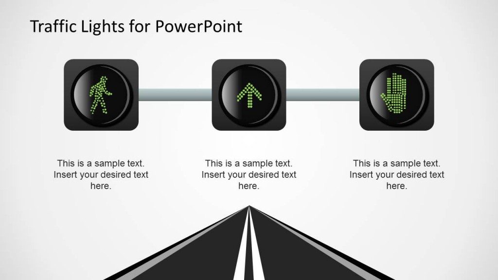 3 Traffic Lights Horizontal Layout Slide Design - SlideModel