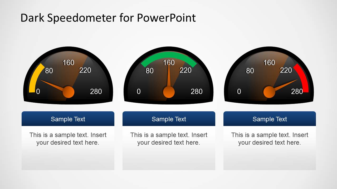 Dark Speedometer Template for PowerPoint - SlideModel