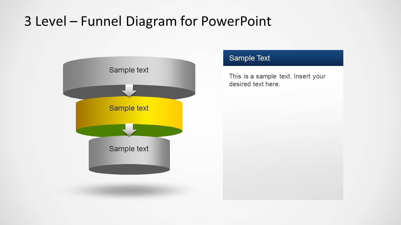3 Level Funnel Diagram Template for PowerPoint - SlideModel
