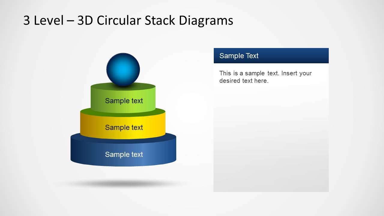 3D Circular Stack Diagram for PowerPoint with 3 Levels - SlideModel
