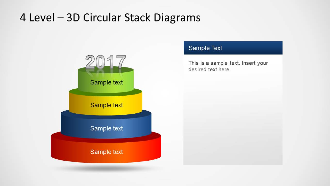 3D Circular Stack Diagram for PowerPoint with 4 Levels - SlideModel