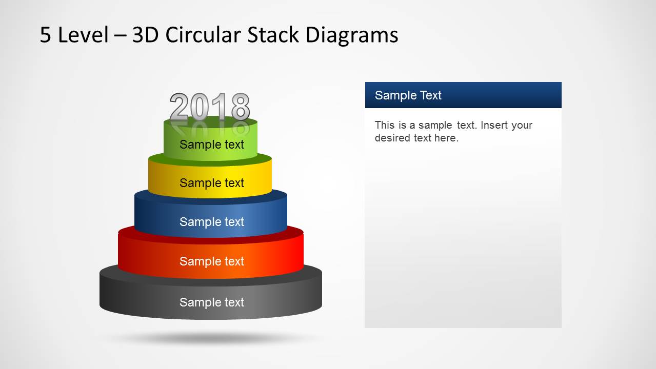 3D Circular Stack Diagram for PowerPoint with 5 Levels - SlideModel