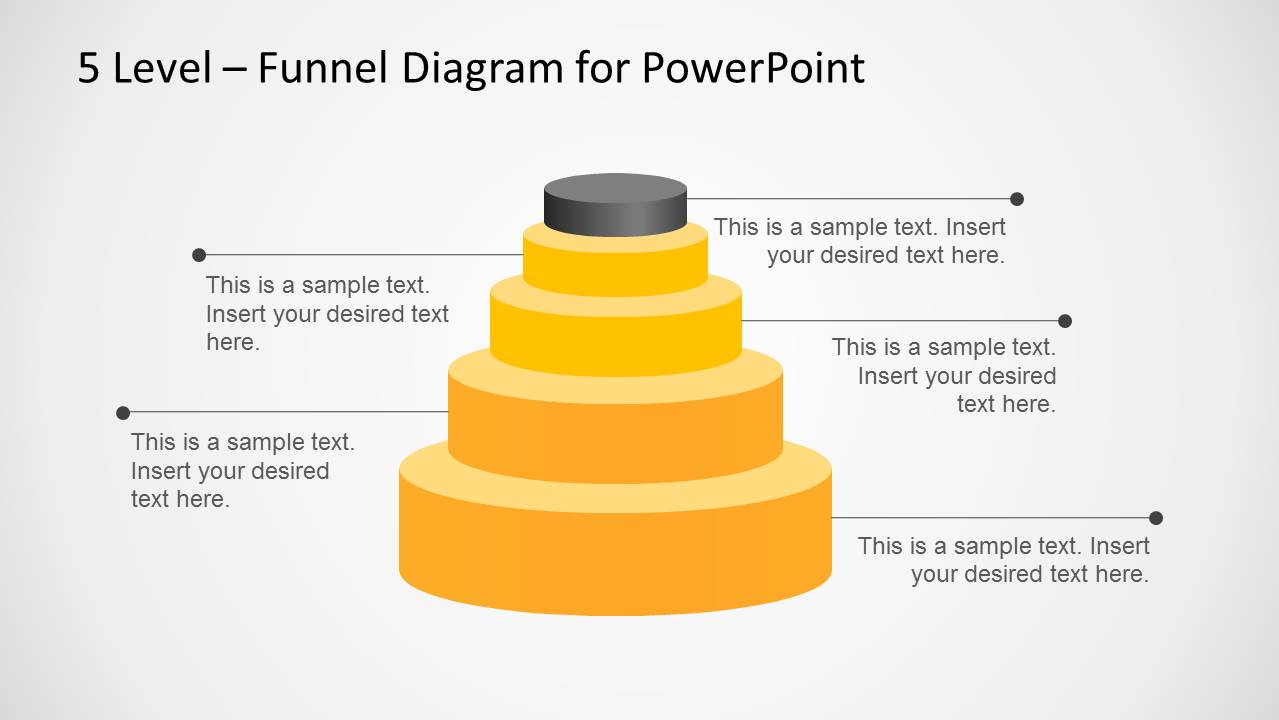 5 Level Stacked Funnel Diagram Template for PowerPoint - SlideModel
