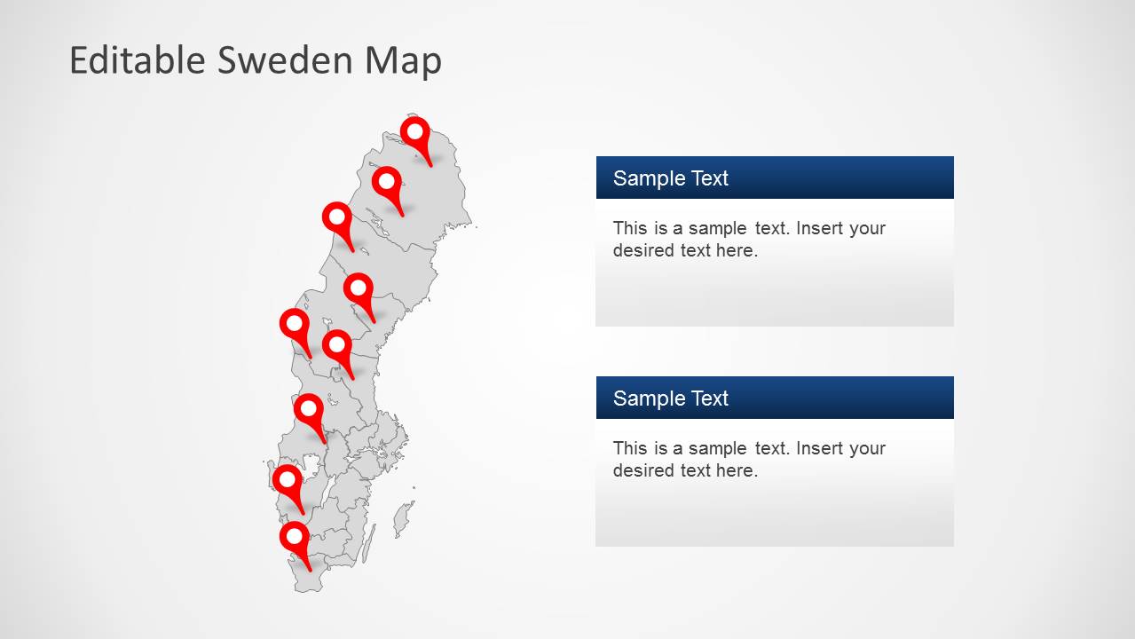 Editable Sweden Map Template for PowerPoint - SlideModel