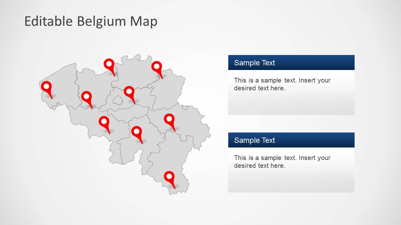 Editable Belgium Map Template for PowerPoint - SlideModel