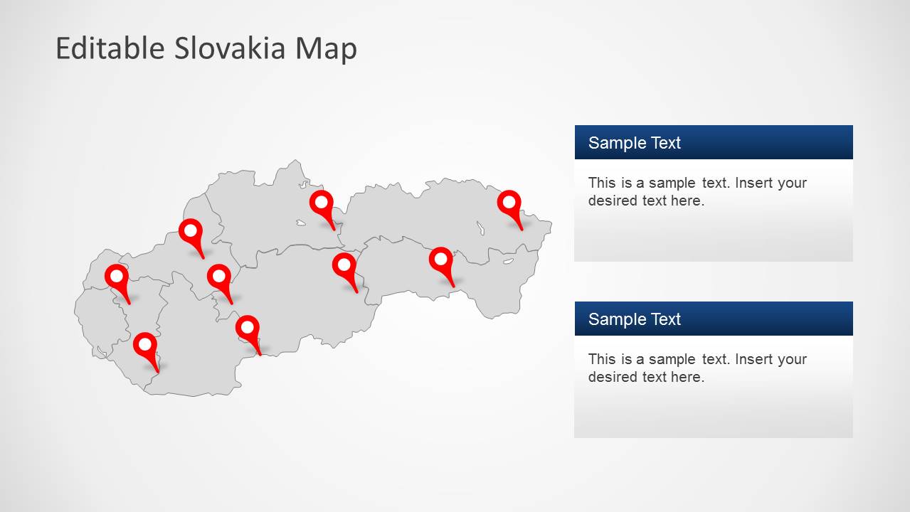 Editable Slovakia Map Template for PowerPoint - SlideModel