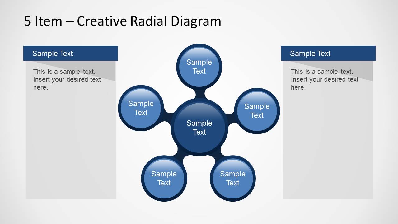 Creative Radial Diagram for PowerPoint with 5 Items - SlideModel