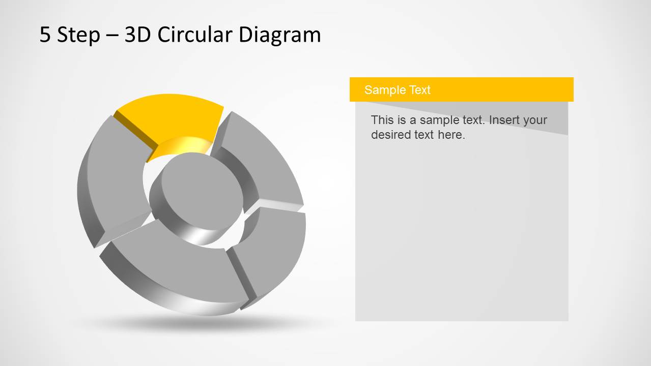 5 Step 3D Circular Diagram Template for PowerPoint - SlideModel
