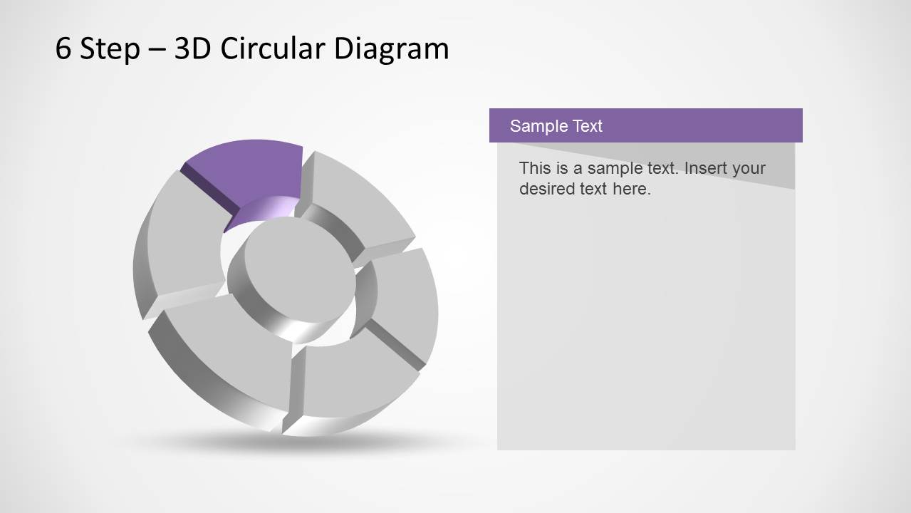 6 Step 3D Circular Diagram Template for PowerPoint - SlideModel