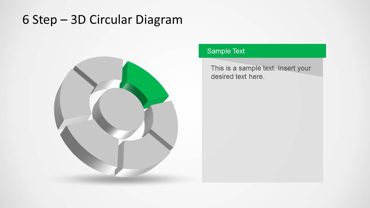6 Step 3D Circular Diagram Template for PowerPoint - SlideModel