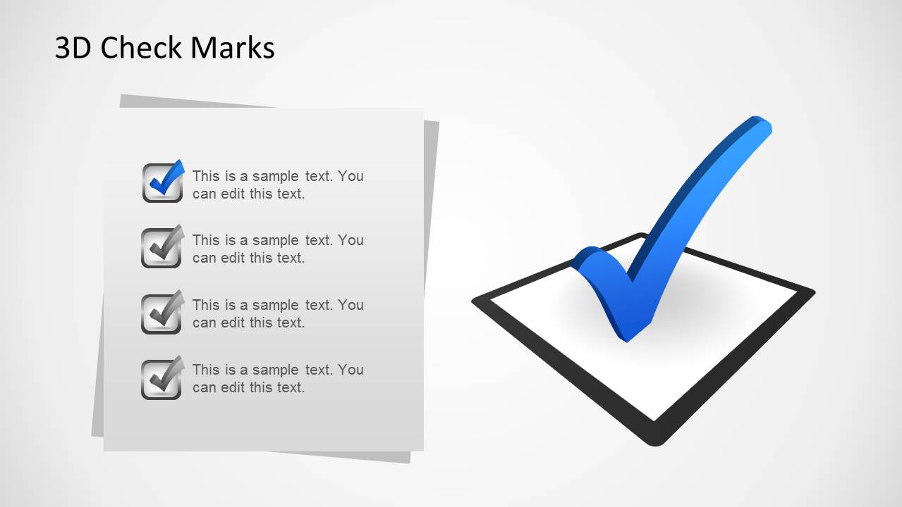 3D Check Marks Template for PowerPoint - SlideModel