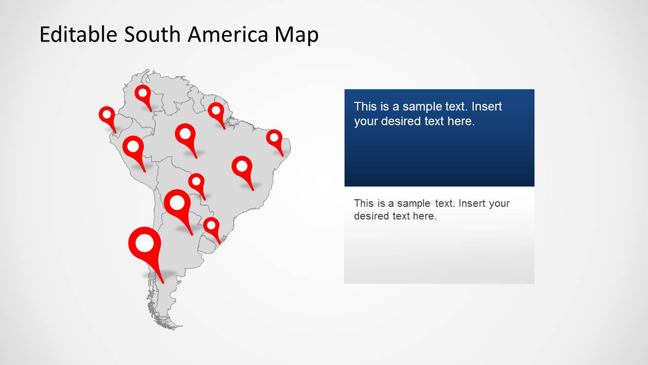 South America Map Template for PowerPoint & Slides