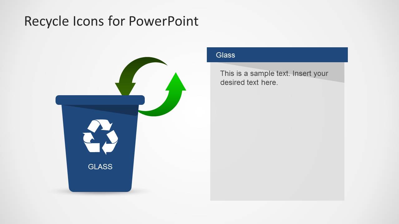 Recycle Template for PowerPoint with Trash Can Icons