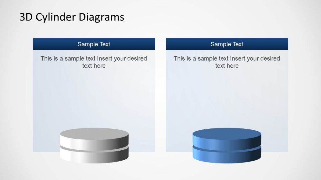 Comparison Layout with Two 3D Cylinder Diagrams - SlideModel