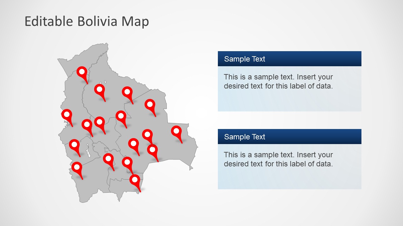 Editable Bolivia Map Template for PowerPoint - SlideModel