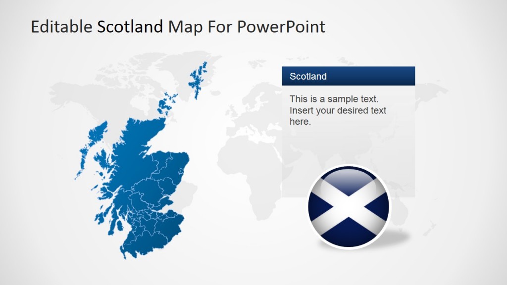 Scotland Map for PowerPoint with Logo and Text - SlideModel