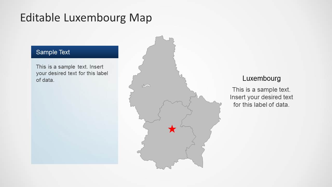 Editable Luxembourg Map Template for PowerPoint - SlideModel