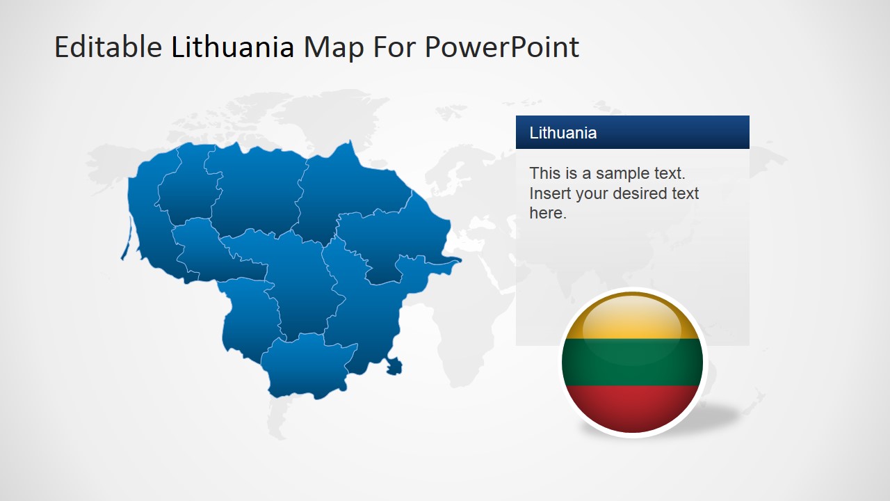 Editable Lithuania PowerPoint Map - SlideModel