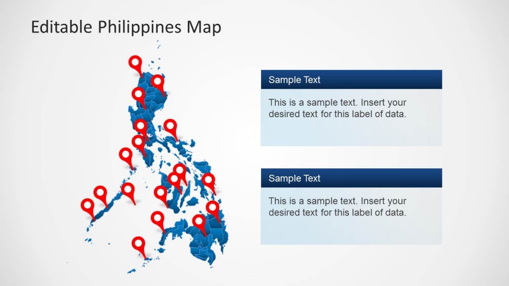 Philippines PPT Map with GPS Markers - SlideModel