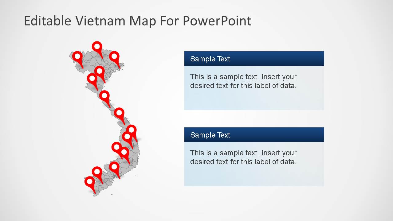 Editable Vietnam PowerPoint Map - SlideModel