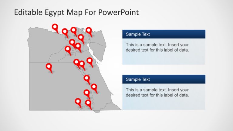 Editable Egypt Map PowerPoint Template with States - SlideModel
