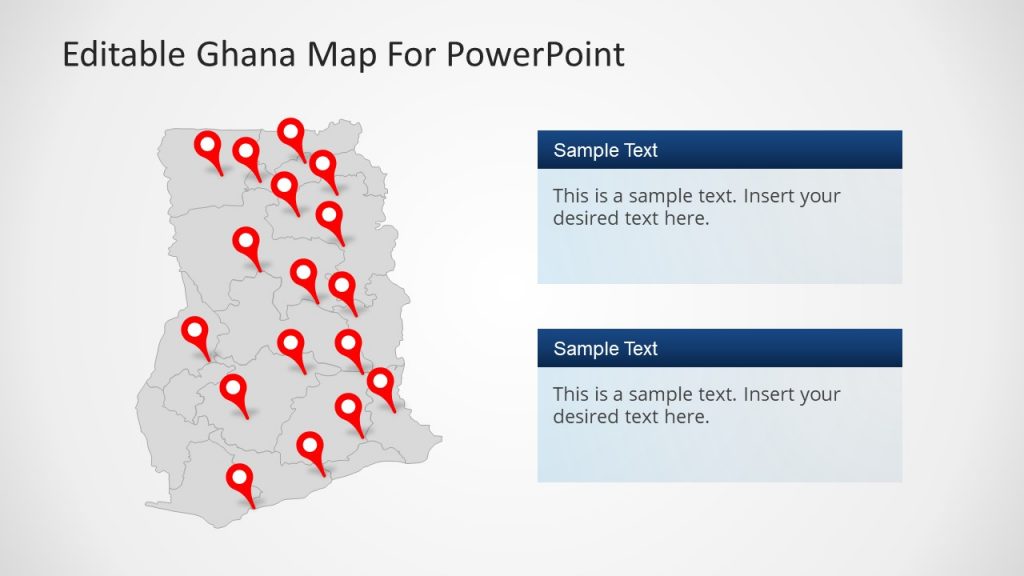 Ghana Map Editable PowerPoint Template with Flag - SlideModel