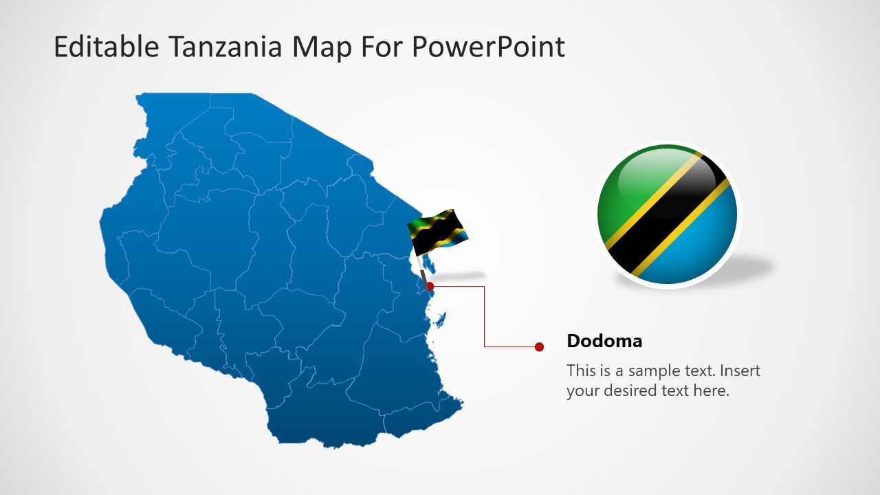 Editable Tanzania PowerPoint Map - SlideModel