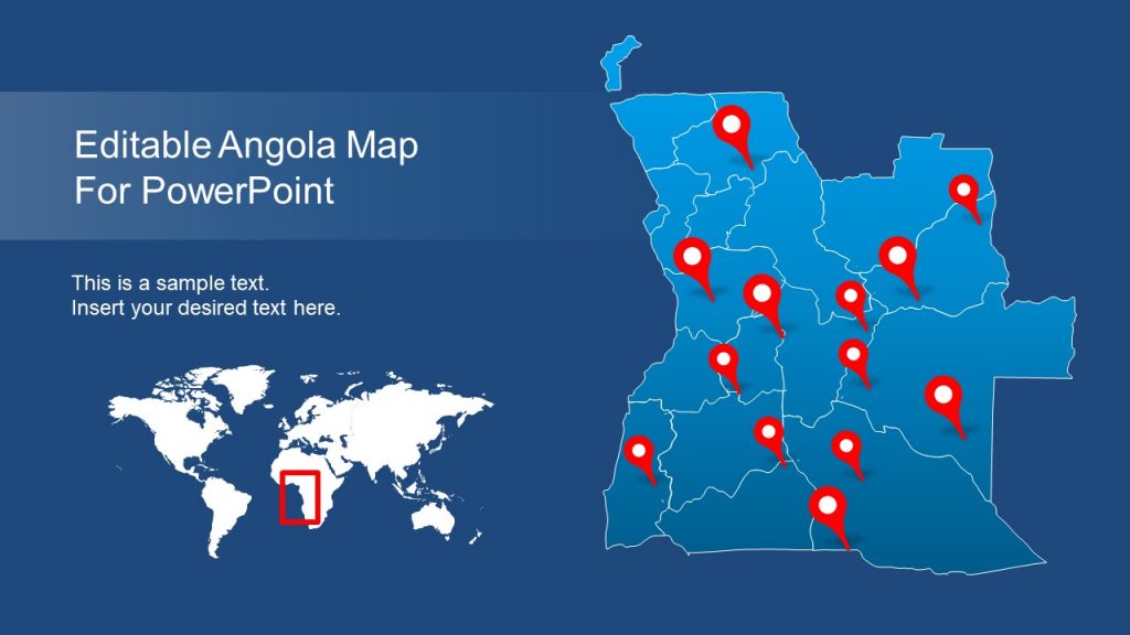 Editable Map of Angola - SlideModel