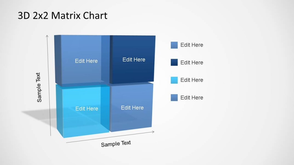 3D Matrix Charts PowerPoint Template 2x2 - SlideModel