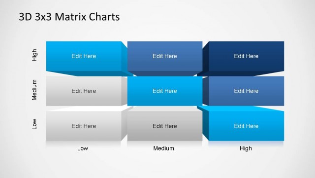 3D Matrix Charts PowerPoint Diagonal - SlideModel