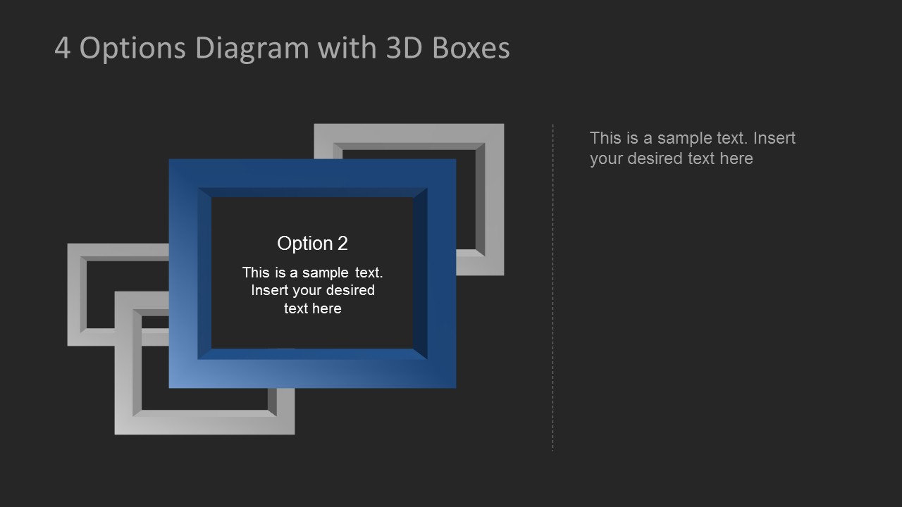 4 Options Diagram Template for PowerPoint with 3D Boxes - SlideModel